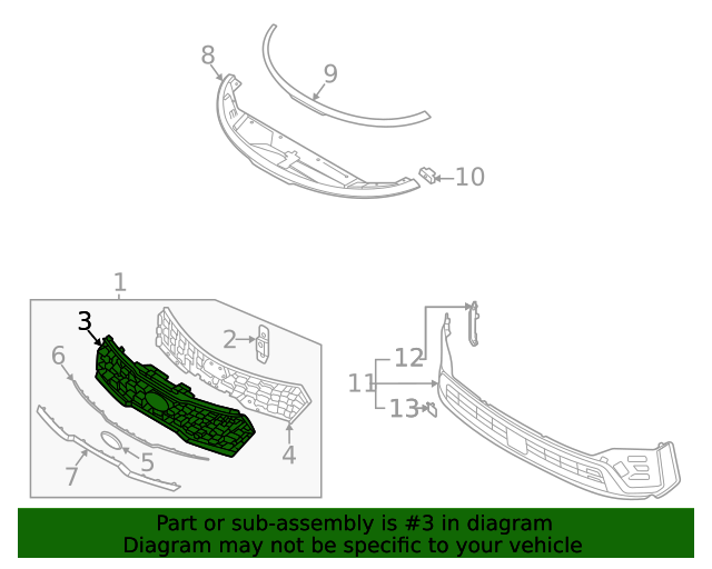86351-P2100 - Grille 2021-2023 Kia Sorento | Kia.Parts Store