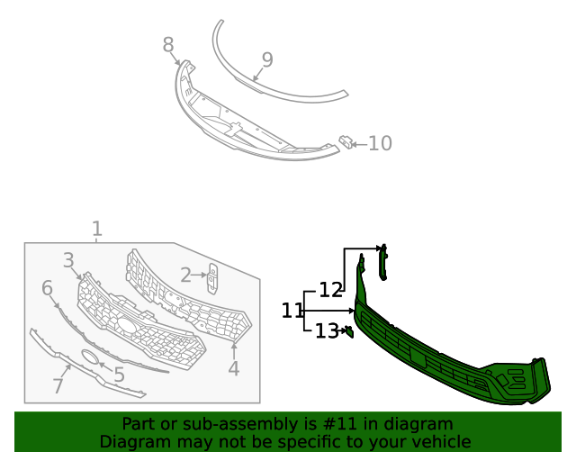 86530-P2020 - Lower Grille 2021-2024 Kia Sorento | Kia.Parts Store