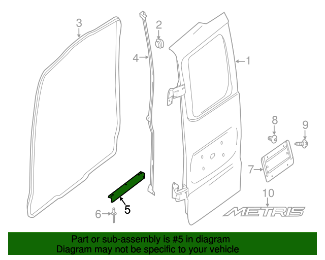 Lower Weather-Strip - Part #639-987-02-25 | Mercedes Parts Center