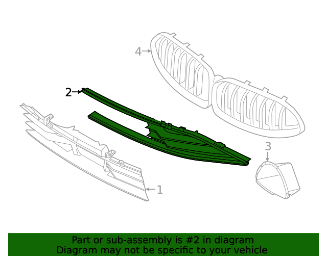 51117420988 - 2020-2022 BMW Outer Grille (51-11-7-420-988) | BMW of ...