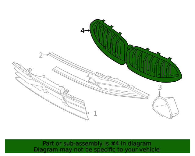 51137449421 - 2020-2024 BMW Upper Grille (51-13-7-449-421) | BMW of ...