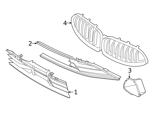 Genuine BMW 51-13-7-449-421 | Upper Grille | FREE Shipping on Most ...