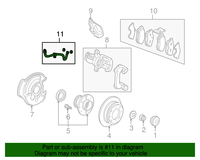 01466-S04-900 - Hose Set, R Rear Brake - 1996-2000 Honda | Genuine ...