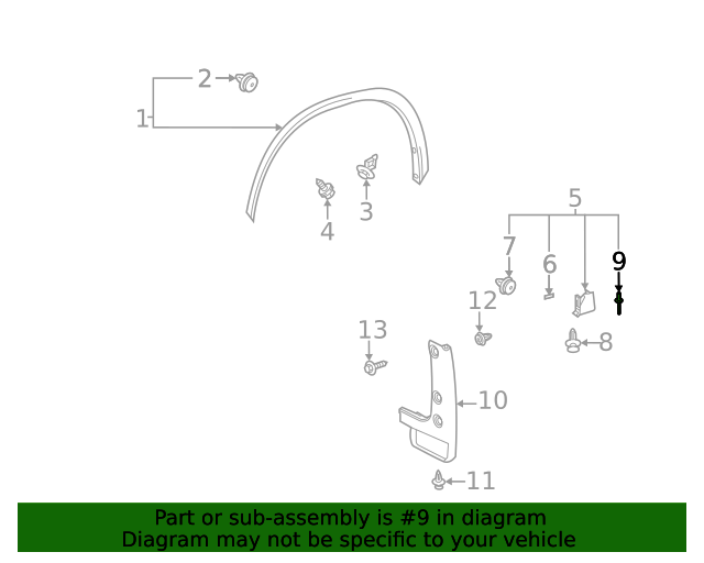 2003-2023 Toyota Outer Molding Rivet 90269-04054 | Toyota Parts Center
