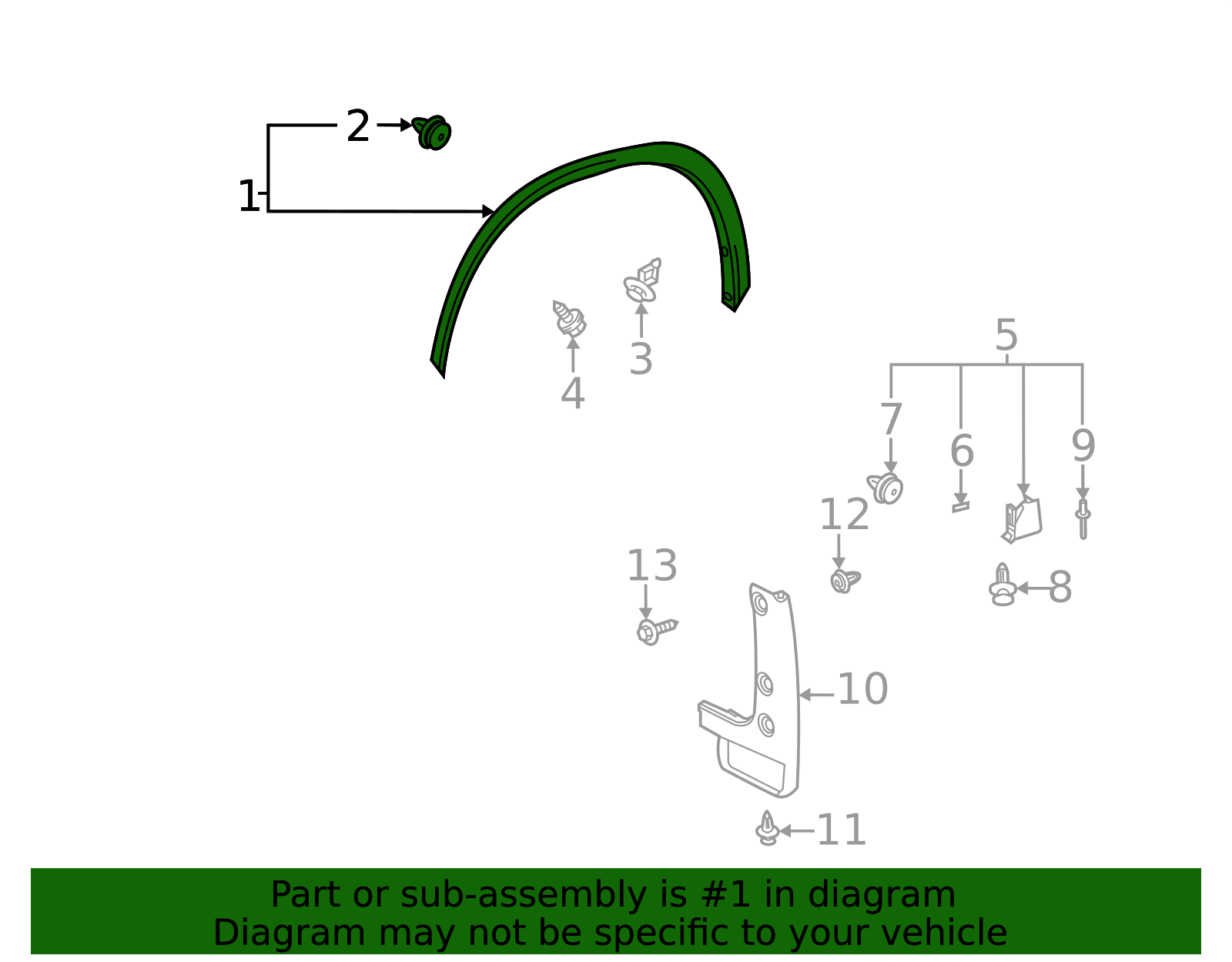 75085-0E040 - Wheel Opening Molding 2020-2024 Toyota Highlander | Longo ...