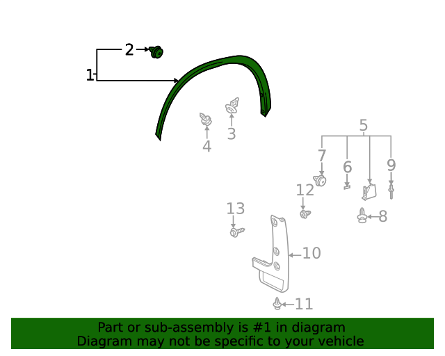 75086-0E040 - Wheel Opening Molding - 2020-2023 Toyota Highlander | OEM ...