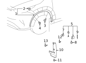 75602-0E090-C0 - Fender Molding - 2020-2023 Toyota Highlander | OEM ...