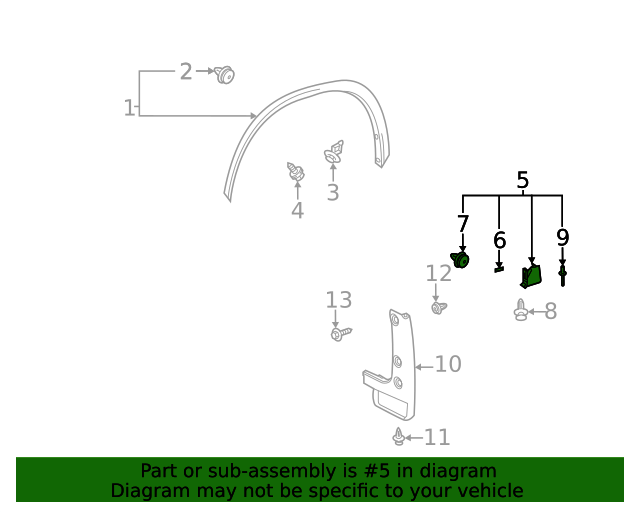 75602-0E090-C0 - Fender Molding - 2020-2023 Toyota Highlander | OEM ...