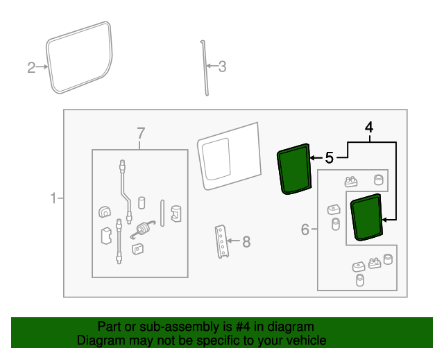 906-670-00-48 - Movable Glass 2014-2018 Mercedes-Benz | Mercedes-Benz ...