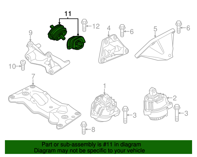 22326780269 - 2012-2016 BMW Trans Mount (22-32-6-780-269) | BMW of ...