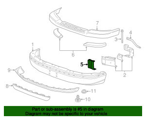 2003-2025 GM Front Bumper Impact Bar Center Reinforcement 15753328 GM ...