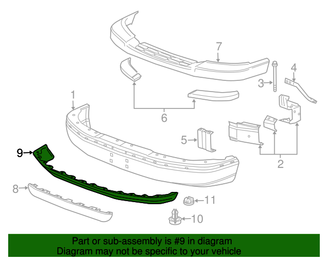 2003-2016 GM Front Air Deflector 25758613 GM | GMPartsDirect.com