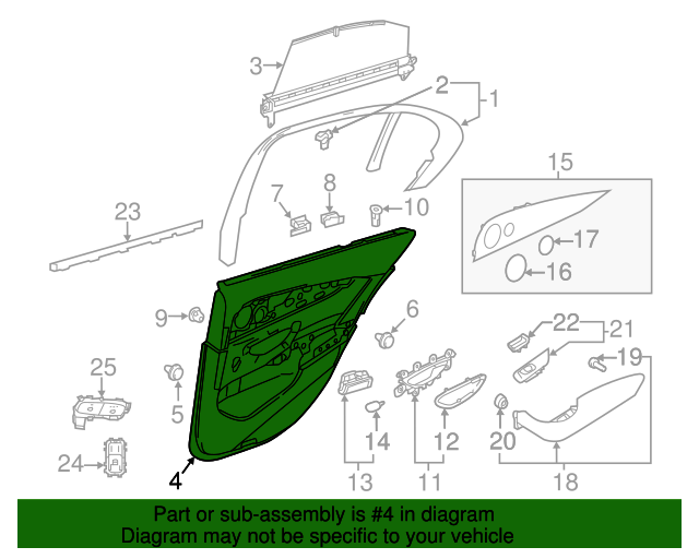 213-730-37-06 - Door Interior Trim Panel 2017-2020 Mercedes-Benz ...