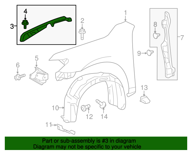 53825-06070 - Fender Protection Film - 2012-2014 Toyota Camry | OEM ...