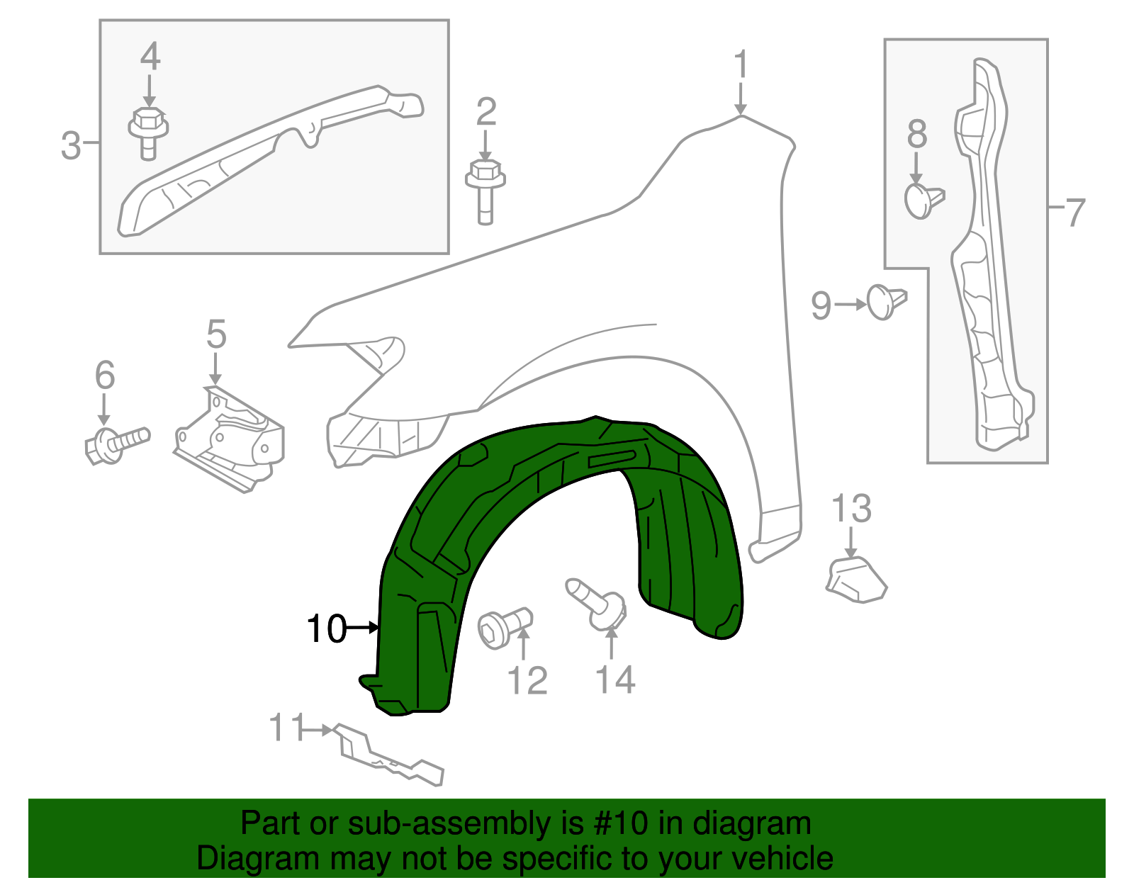 53875-06170 - Fender Liner - 2012-2014 Toyota Camry | Lithia Toyota Parts
