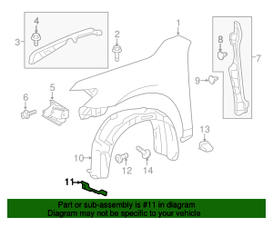 53851-06040 - Pad, Front Wheel Opening Extension, Right - 2012-2014 ...