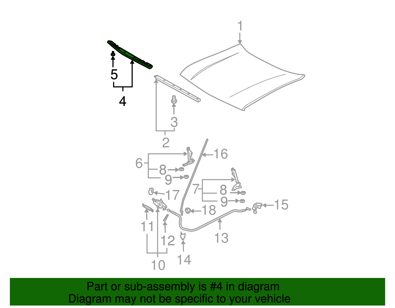 2001-2004 Toyota Tacoma Hood Seal 53183-04010 | Toyota OEM Parts Online