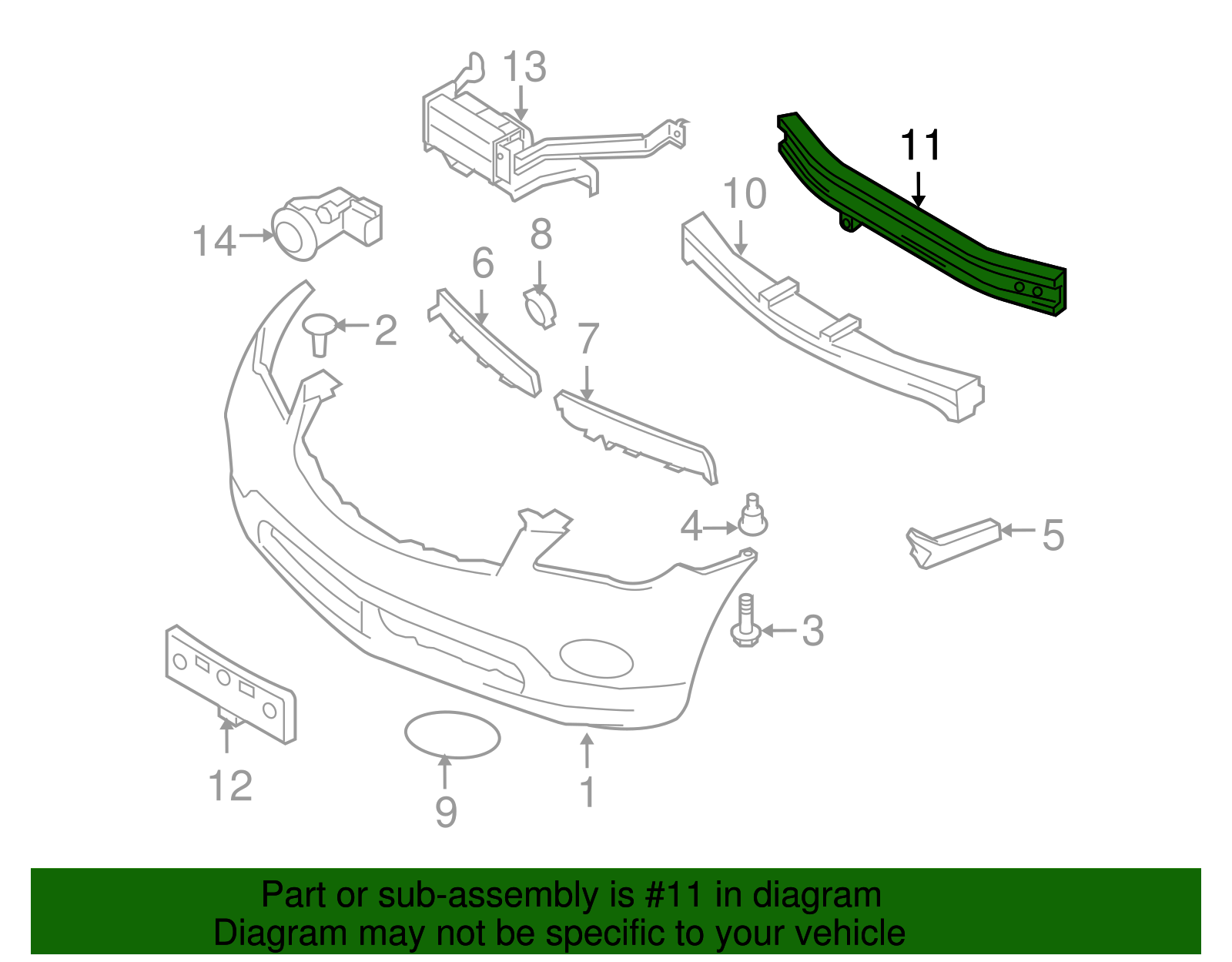 2008-2017 Infiniti Reinforcement 62030-1BA0A | Infiniti OEM Parts Online