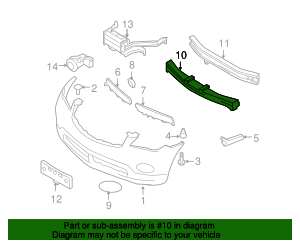 2008-2015 Infiniti Bumper Impact Absorber 62090-1BA0A | AutoNationParts.com