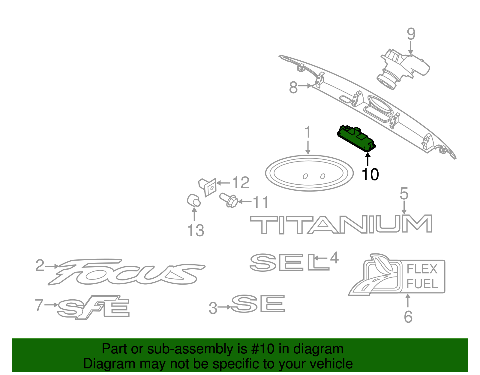 F1EZ-54432A38-H - Release Switch 2015-2018 Ford Focus | Ford Parts Direct
