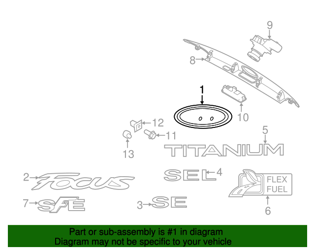 2012-2014 Ford Focus Emblem AU5Z-16605-B | OEM Parts Online