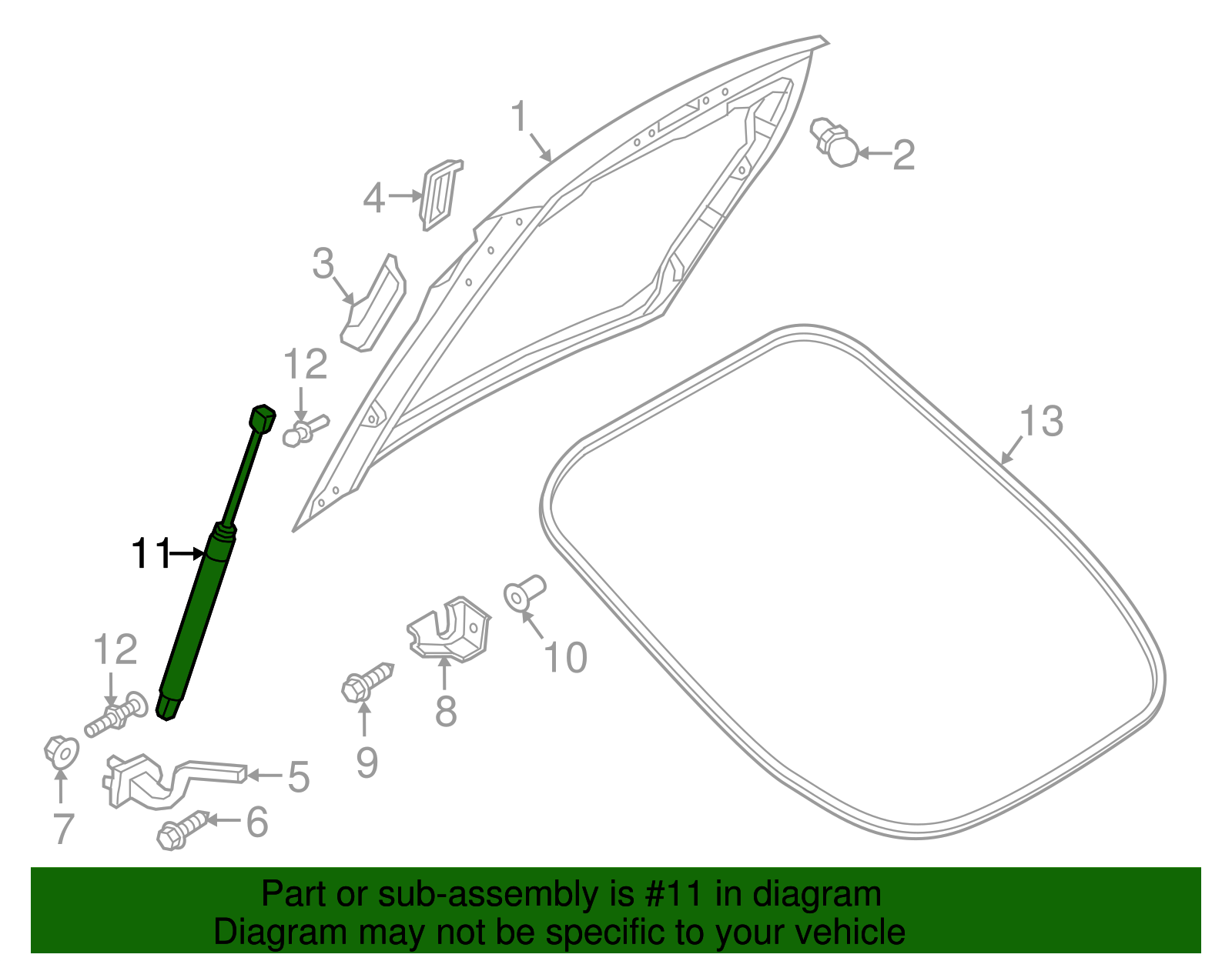8S8-827-552-D - Lift Cylinder 2016-2023 Audi | Audi OEM Parts