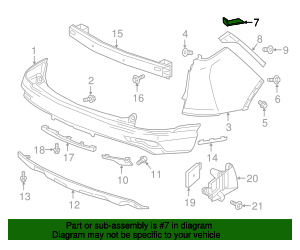 71503-TLA-A00 - Plate Rear Bumper Insulation - 2017-2019 Honda CR-V ...