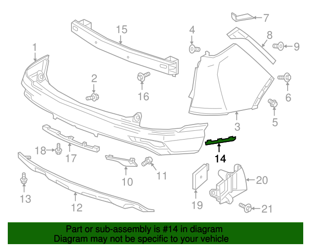 2017-2020 Honda CR-V Molding, R Rear Bumper Side 71514-TLA-A11 | Honda ...