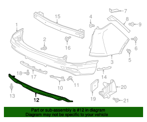 71510-TLA-A00 - Garnish Rear Bumper Skid - 2017-2019 Honda CR-V | Honda ...