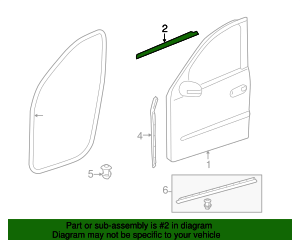 164-690-74-80 - Window Trim, Chrome, Front, Driver 2007-2012 Mercedes ...