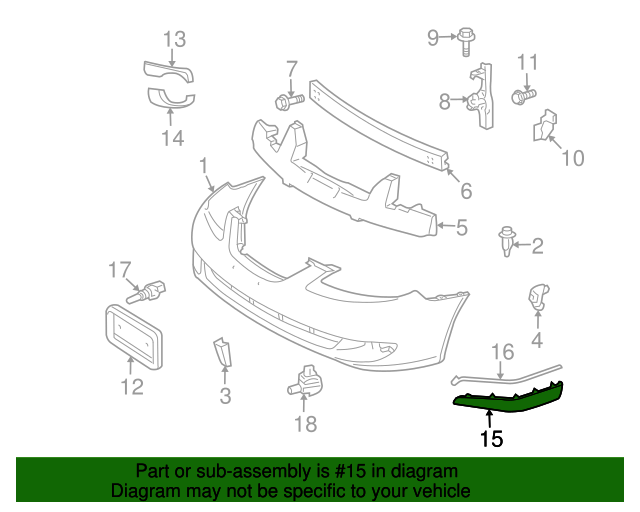 2007-2008 Toyota Solara Spoiler End 76852-06901 | Toyota Parts Center