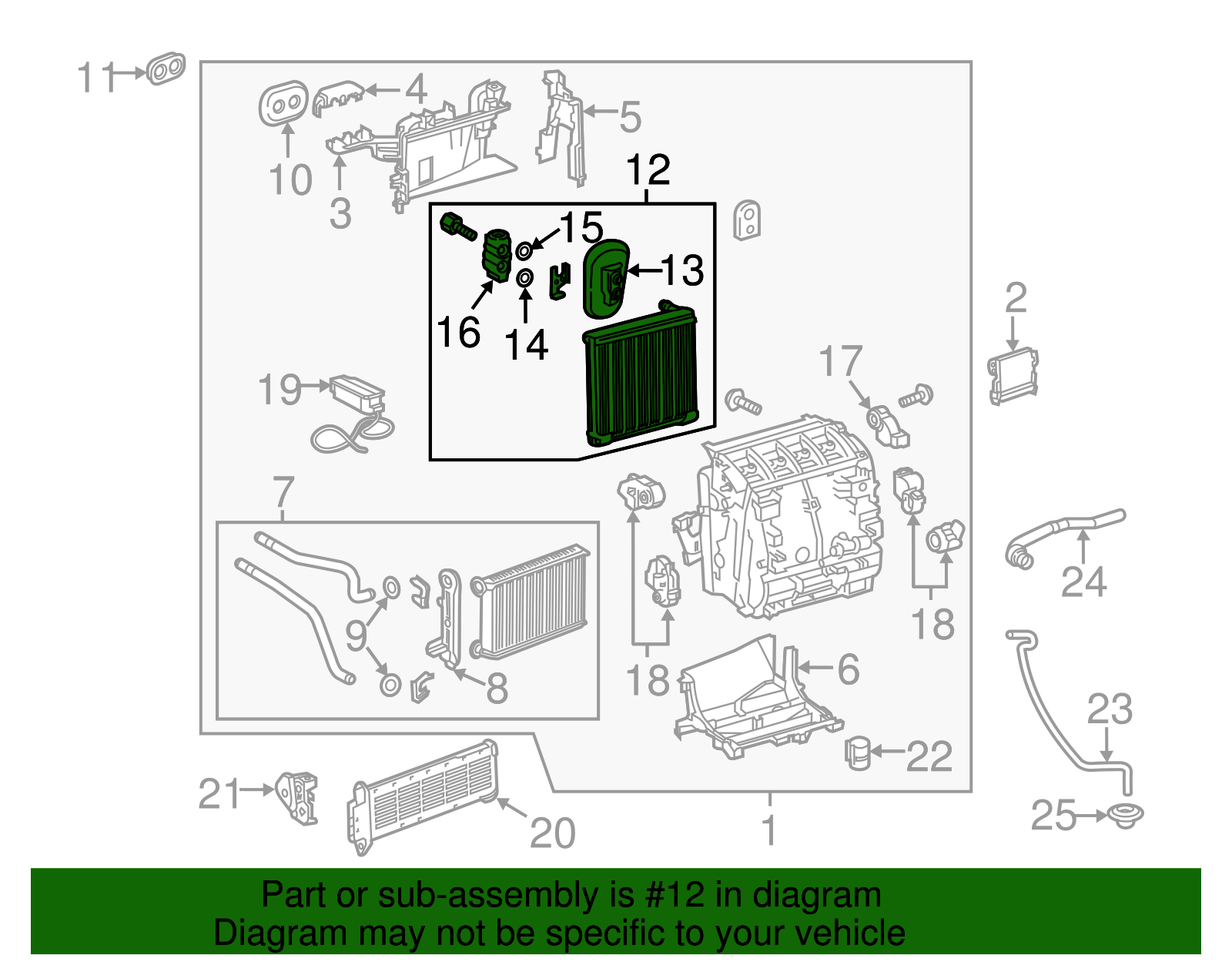2018-2022 Toyota C-HR Evaporator Core 88501-F4020 | Toyota Parts Center