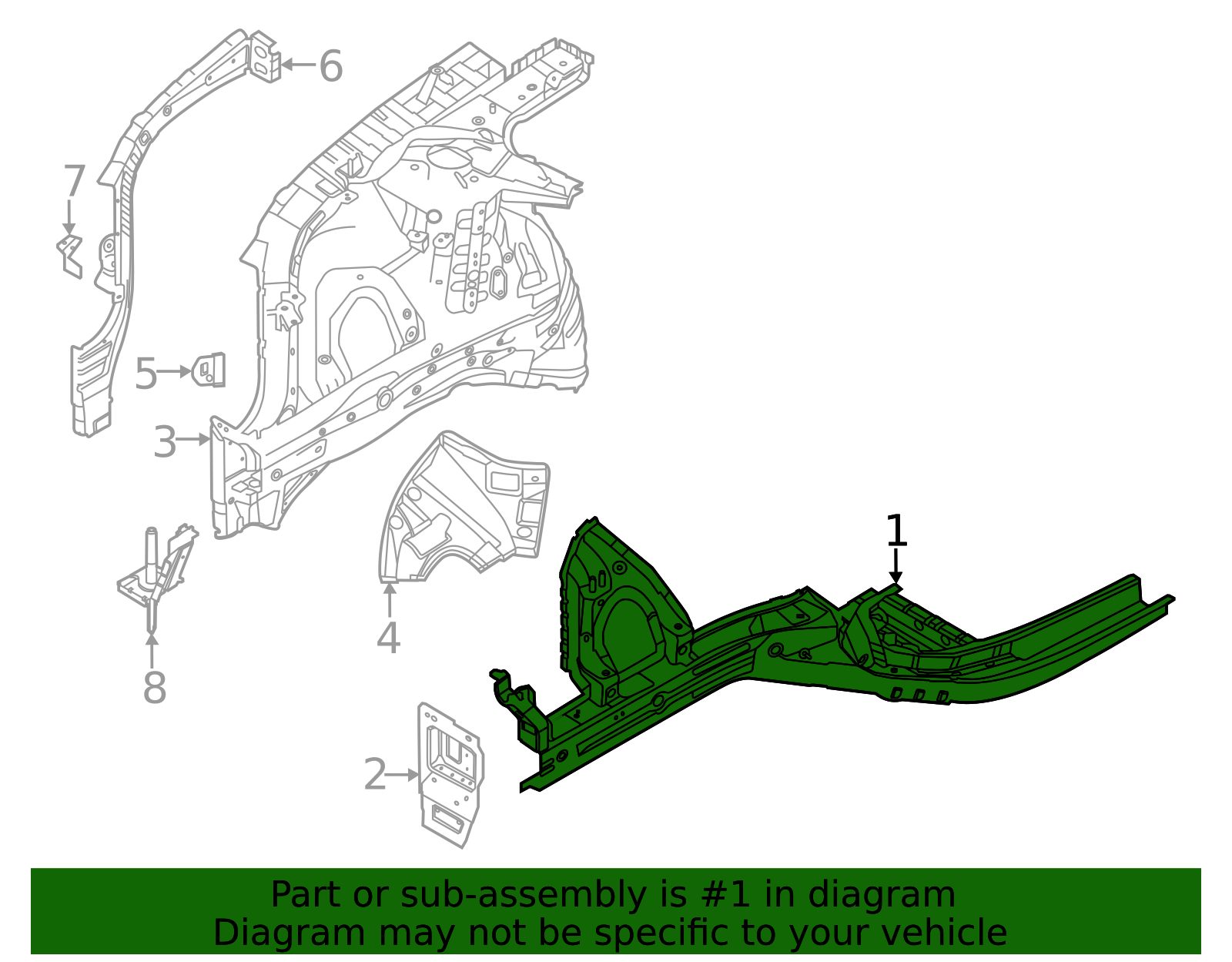 2021-2025 Kia Sorento Rail Assembly 64602-R5000 | QuirkParts
