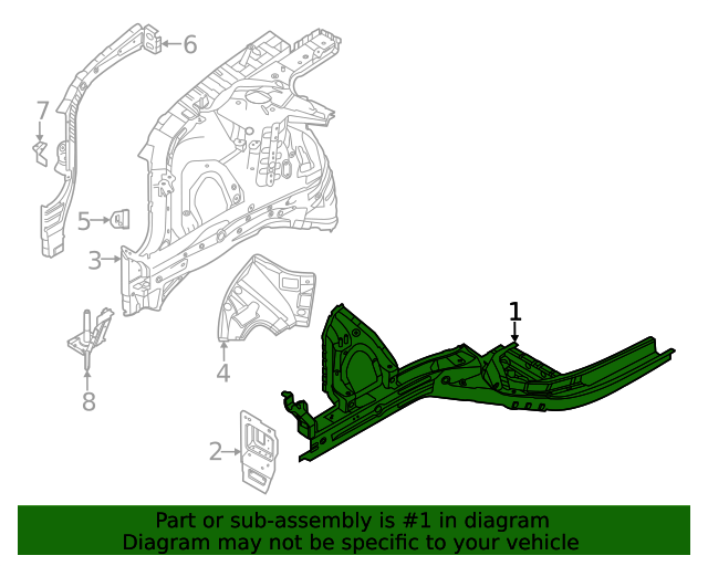 64602-R5000 - Rail Assembly 2021-2023 Kia Sorento | Kia.Parts Store