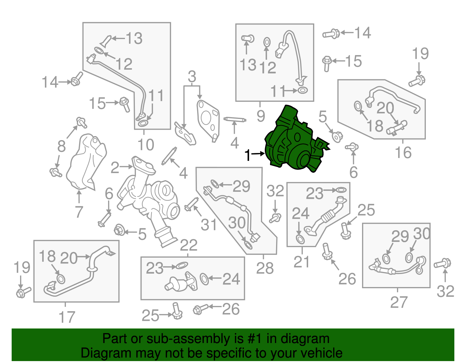 OEM Ford Turbocharger For 2017-2020 Ford - Part No. GB8Z-6K682-A | Karl ...