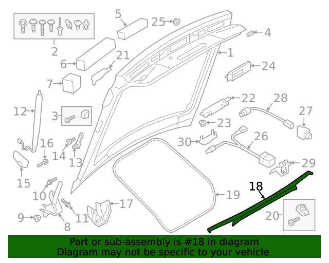4K8-827-229 - Liftgate Trim Cover 2019-2024 Audi | AutoNation Parts