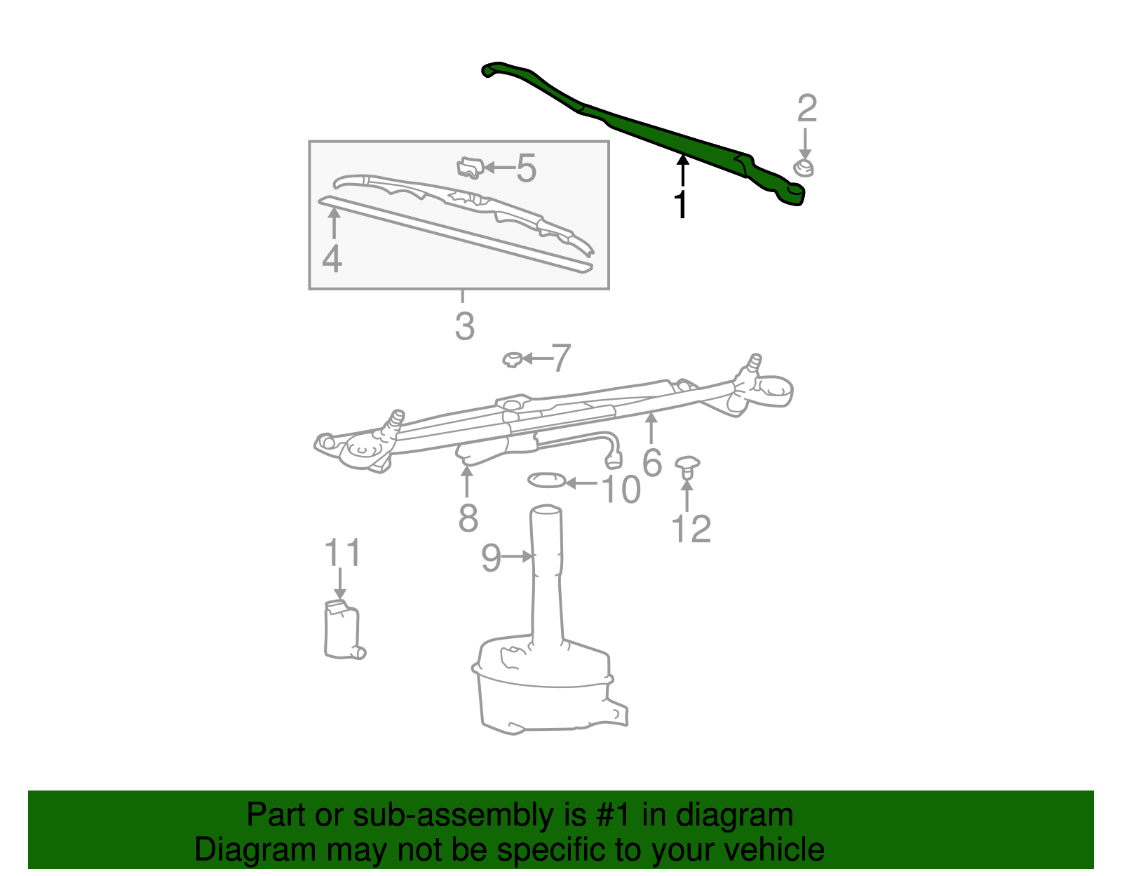 Genuine OEM Wiper Arm Part# 98320-3D000 Fits 1999-2004 Hyundai: Up To ...