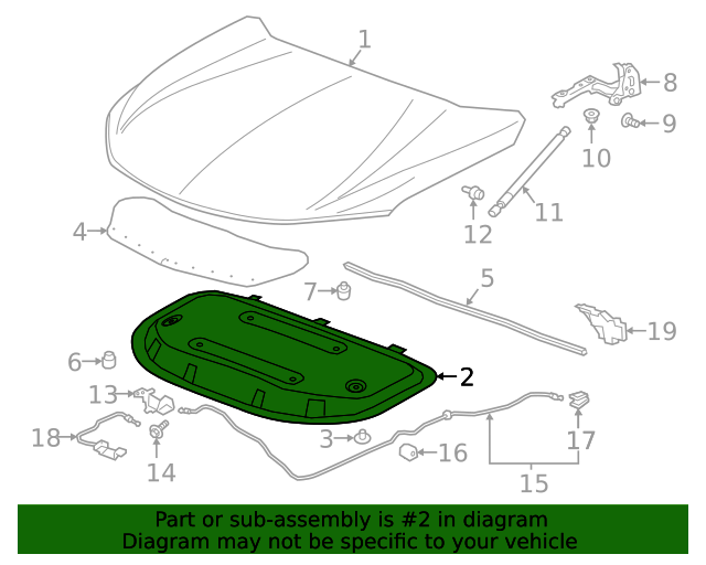 2019-2024 Chevrolet Blazer Hood Insulation Pad 42441956 GM ...