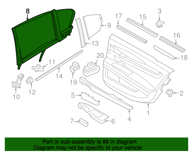 51359168845 - 2009-2015 BMW Sunshade (51-35-9-168-845) | BMW of South ...