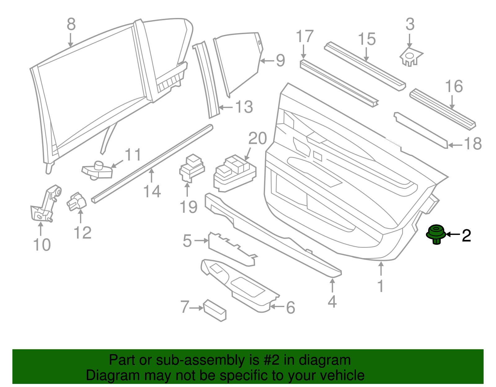51417046415 - 2002-2021 BMW Door Trim Panel Clip (51-41-7-046-415 ...