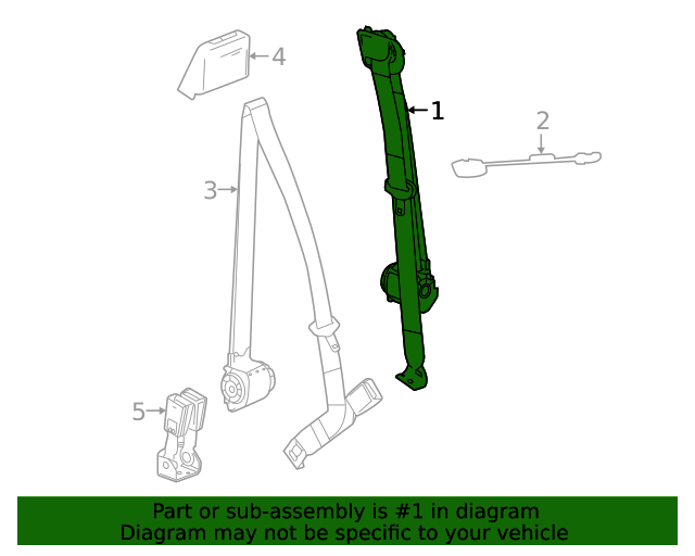 Black Outer Belt Assembly (Replaces 84855759) 86802635 | GMPartsDirect.com