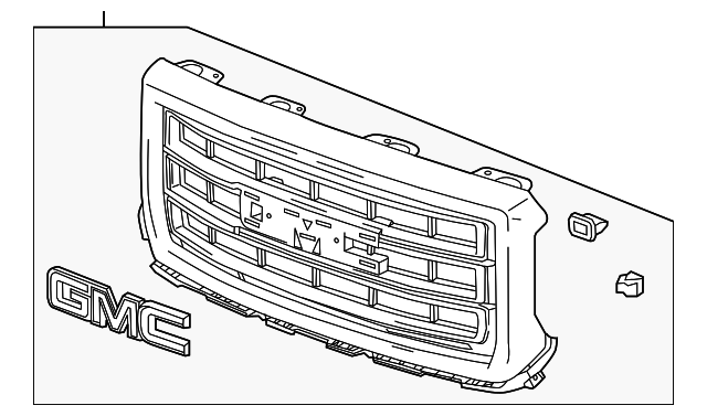 2014-2015 GM Bright Chrome Front Grille with GMC Emblem, Bezel, Clips ...