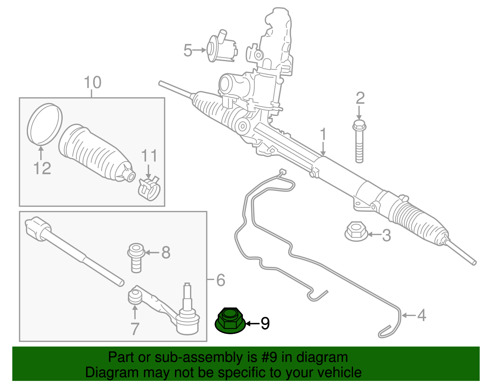 31126780480 - 2014-2019 BMW Outer Tie Rod Nut (31-12-6-780-480) | BMW ...