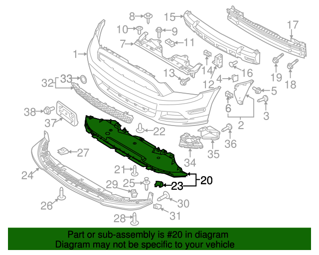 2011-2014 Ford Mustang OEM Lower Shield BR3Z-17626-A | OEM Ford Parts
