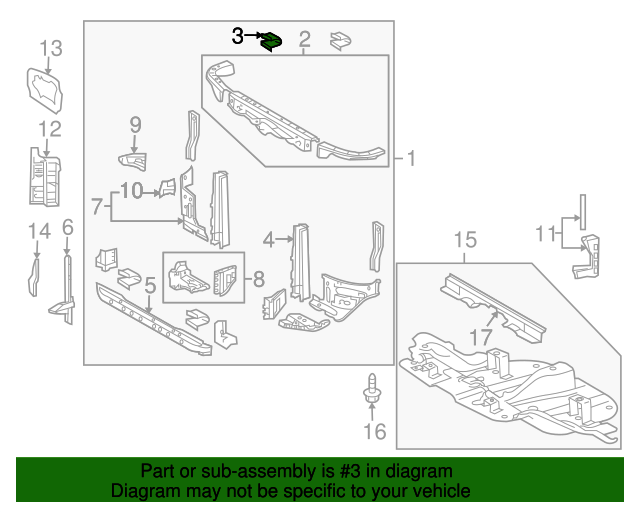 2007-2022 Toyota Upper Tie Bar Support Bracket 53214-0C010 | Toyota ...