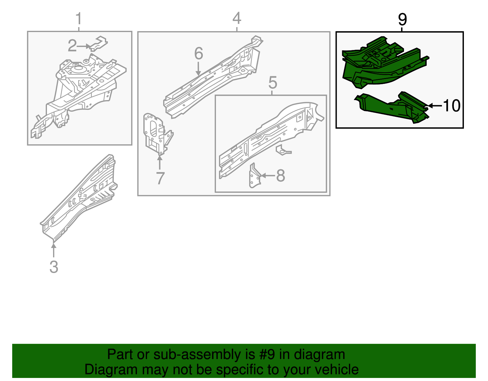 2017-2024 Mazda CX-5 Frame Side Member Reinforcement KB7W-54-390A | OEM ...