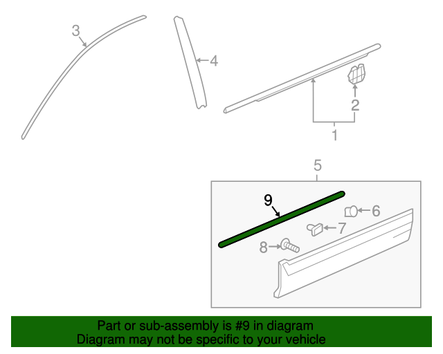 2017-2022 Honda CR-V Lower Molding Seal Strip 75317-TLA-A01 ...