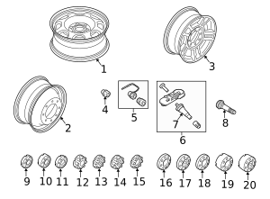 Genuine OEM Ford Part - Wheel Assembly LC3Z-1007-A | Genuine OEM Ford ...