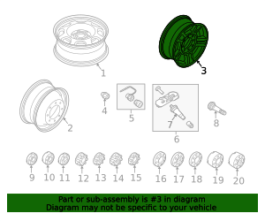 Genuine OEM Ford Part - Wheel Assembly LC3Z-1007-B | Genuine OEM Ford ...