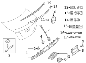 Rear Spoiler Attachment 238-790-00-00-9885 | Mercedes-Benz Parts